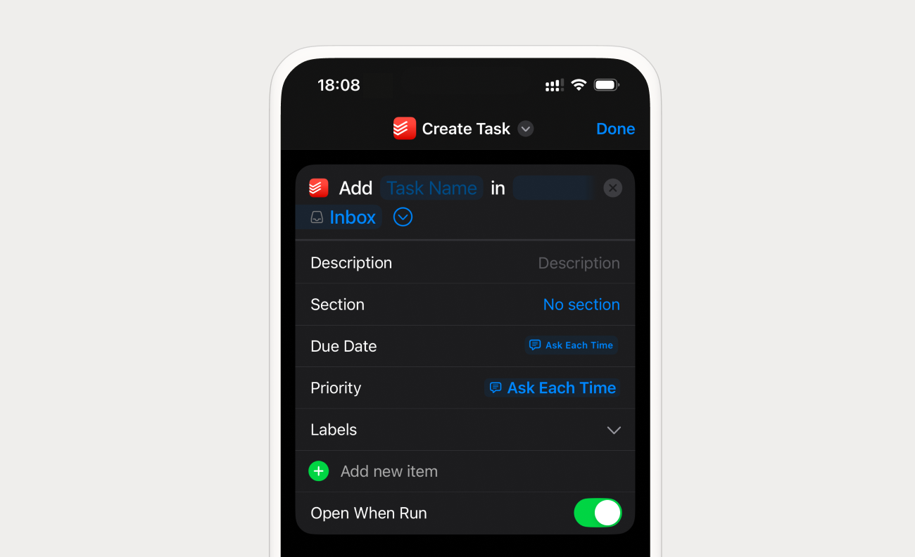 Use atalhos com o Todoist no iOS – Todoist Help