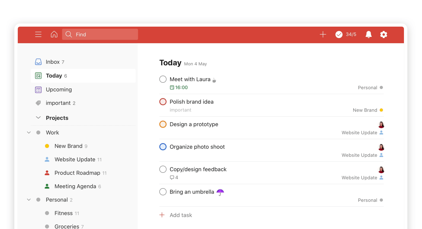 Use The Inbox In Todoist Todoist Help